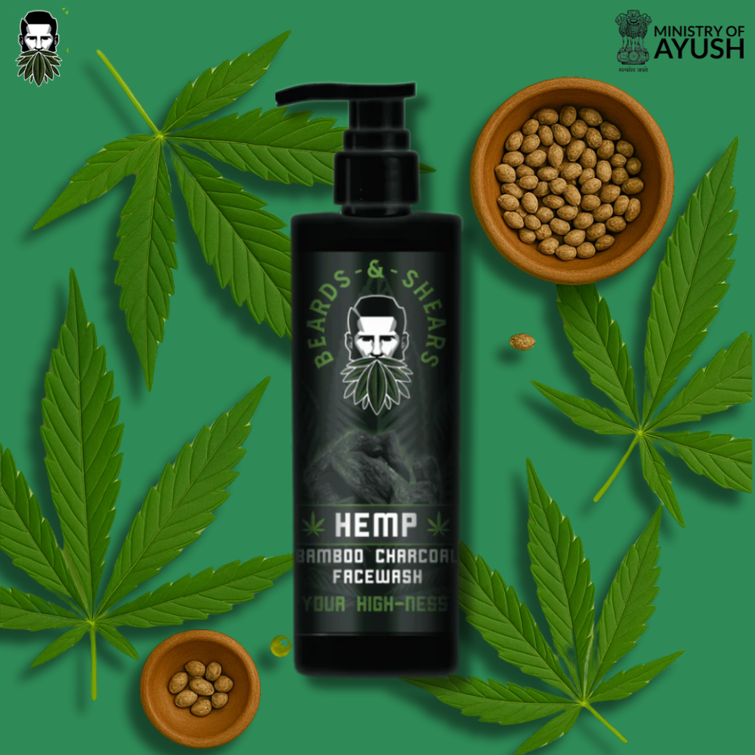 Hemp Face Wash with Activated Bamboo Charcoal For Men